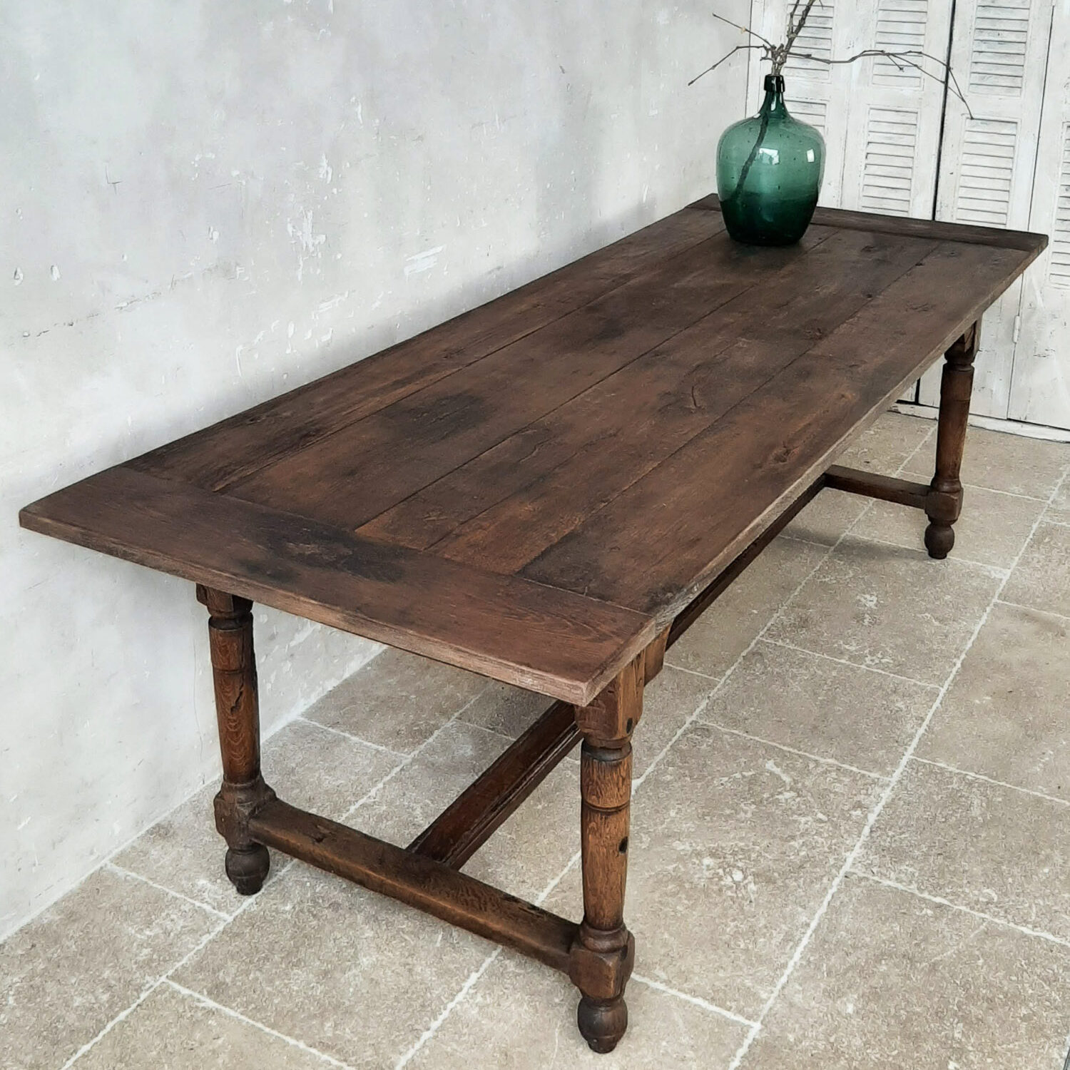 Antieke Franse donker eiken eettafel - Piet Jonker