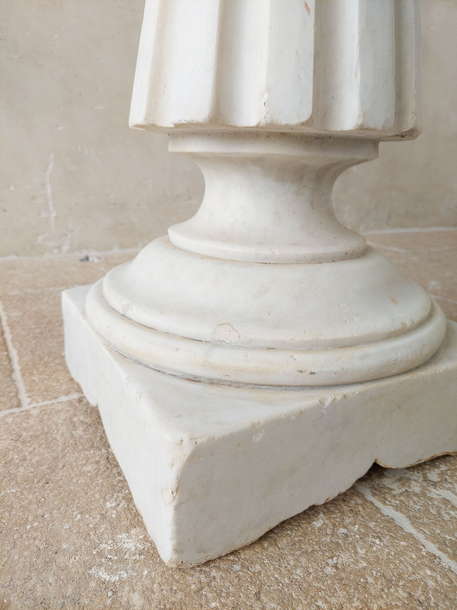 Antieke Italiaanse ronde wit marmeren tafel - Piet Jonker